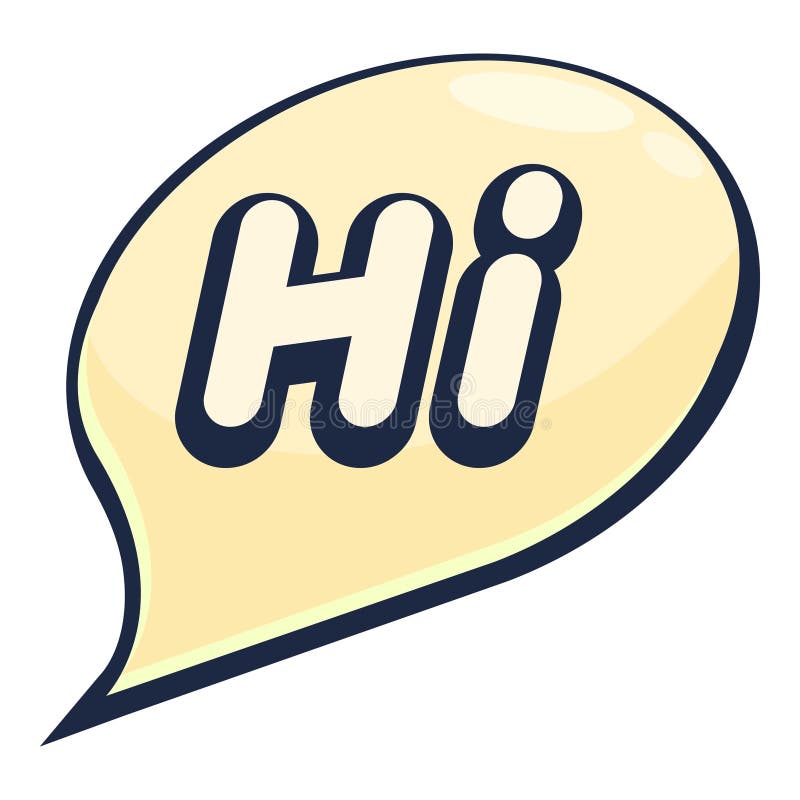 Yellow Speech Bubble Showing Hi Greeting Stock Vector - Illustration of ...