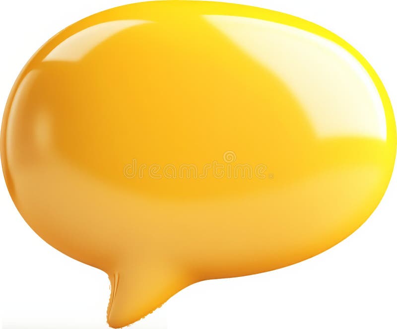 Yellow Speech Bubble on Transparent Background Stock Illustration ...