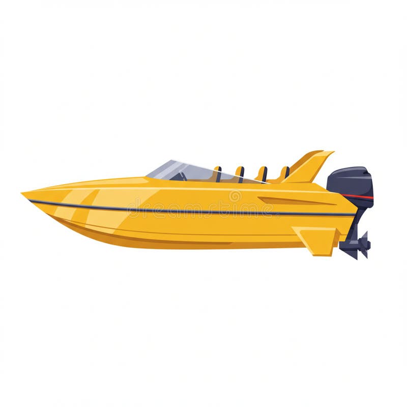 Yellow Speedboat with a Sleek Design, Featuring a Sharp, Pointed Bow ...