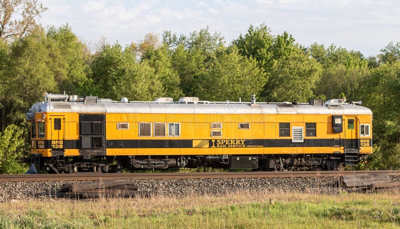 Yellow Sperry Rail Service Train Editorial Photography - Image of ...