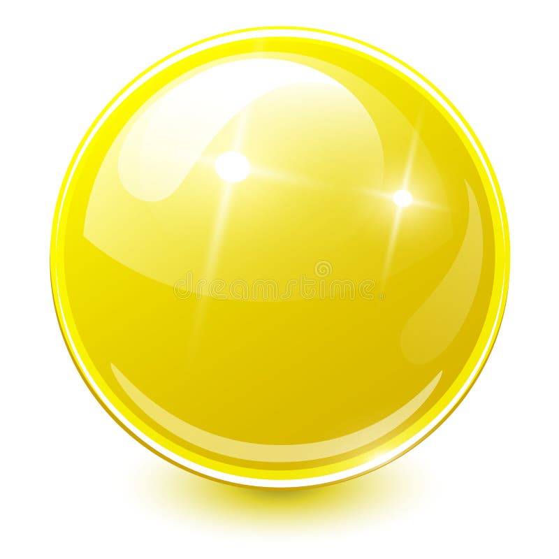 Yellow sphere stock vector. Illustration of button, planet - 8363914