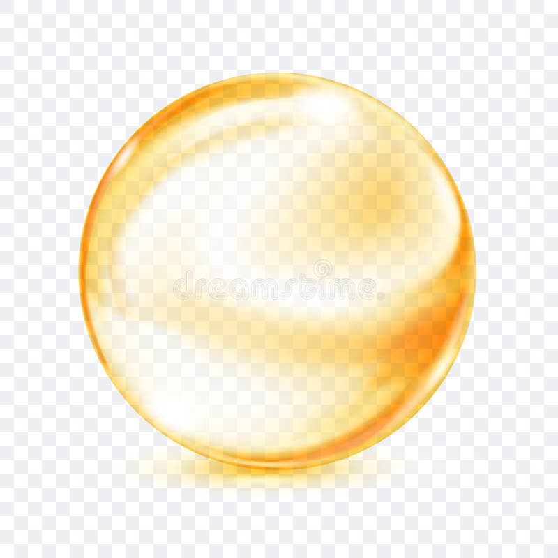 Yellow Sphere with a Glares and Shadow Stock Illustration ...