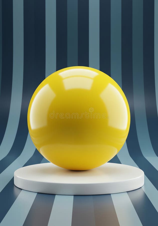 Yellow Sphere on Platform Abstract Background Stock Illustration ...
