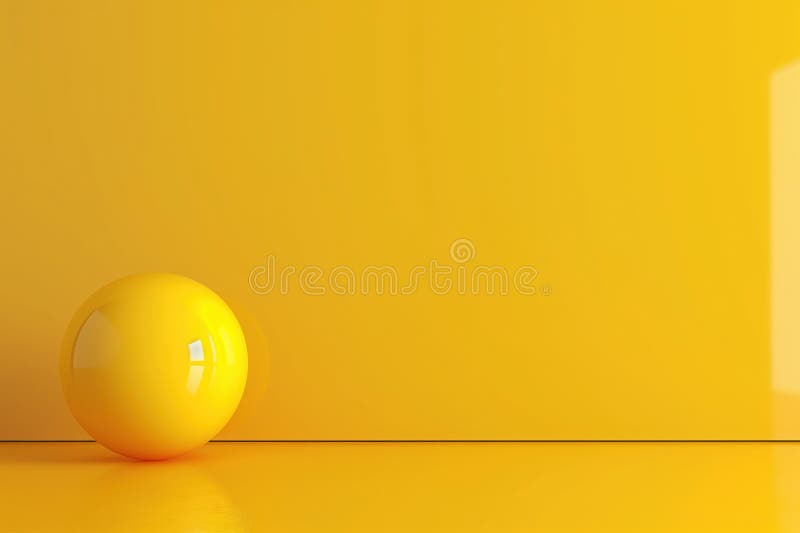 Yellow Sphere Standing Out on Yellow Background Minimal Concept Stock ...