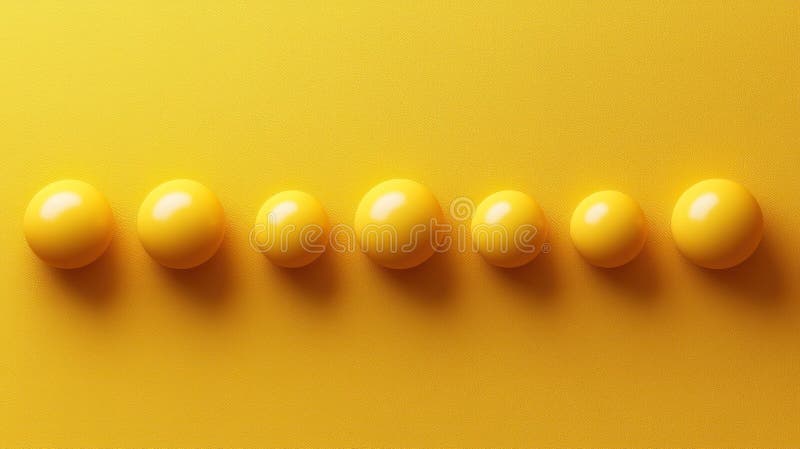 Yellow Spheres Aligned on Yellow Background. Concept for Simple Visual ...
