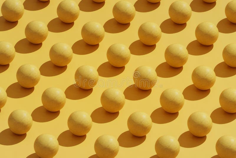 Yellow Spheres Create a Rhythmic Dance of Shadows on a Luminous Surface ...