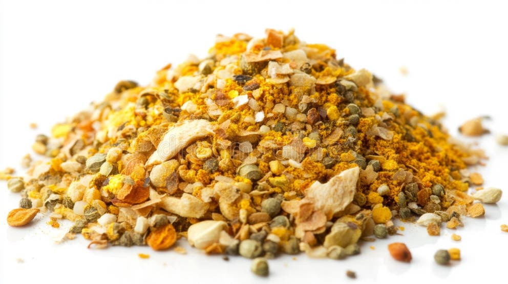 Yellow Spice Blend Pile on White Background Stock Illustration ...