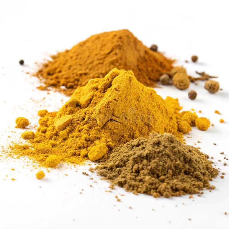 Yellow Spices Isolated on Transparent Background Stock Illustration ...