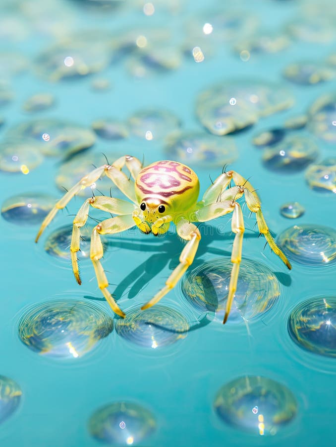 A yellow spider on water stock illustration. Illustration of generated ...