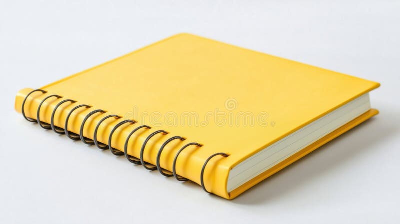 Yellow Spiral Notebook with Blank Pages Stock Image - Image of office ...