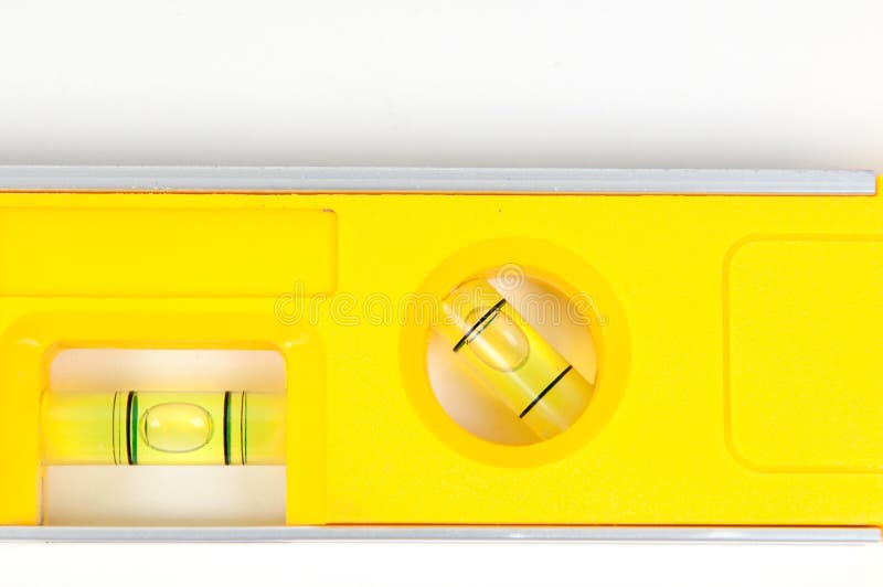 Yellow spirit level stock photo. Image of level, macro - 14965696