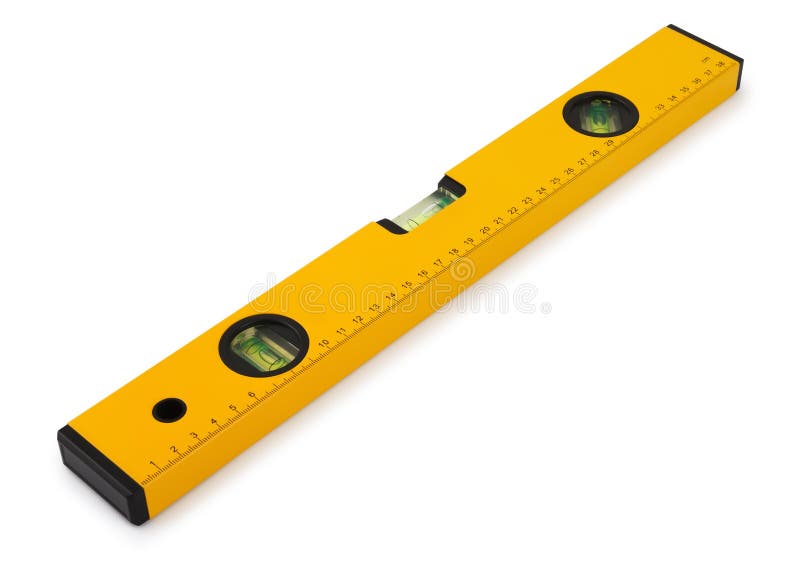 Yellow Spirit Level Isolated on White Background Stock Photo - Image of ...