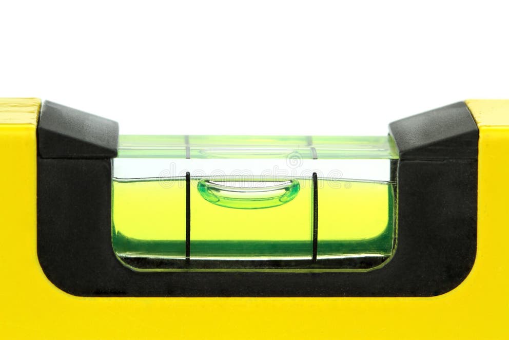 Yellow Spirit Level , Macro Image on White Background. Stock Image ...