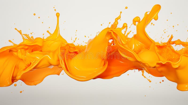 Yellow Splash on White Background. Generative AI Stock Illustration ...