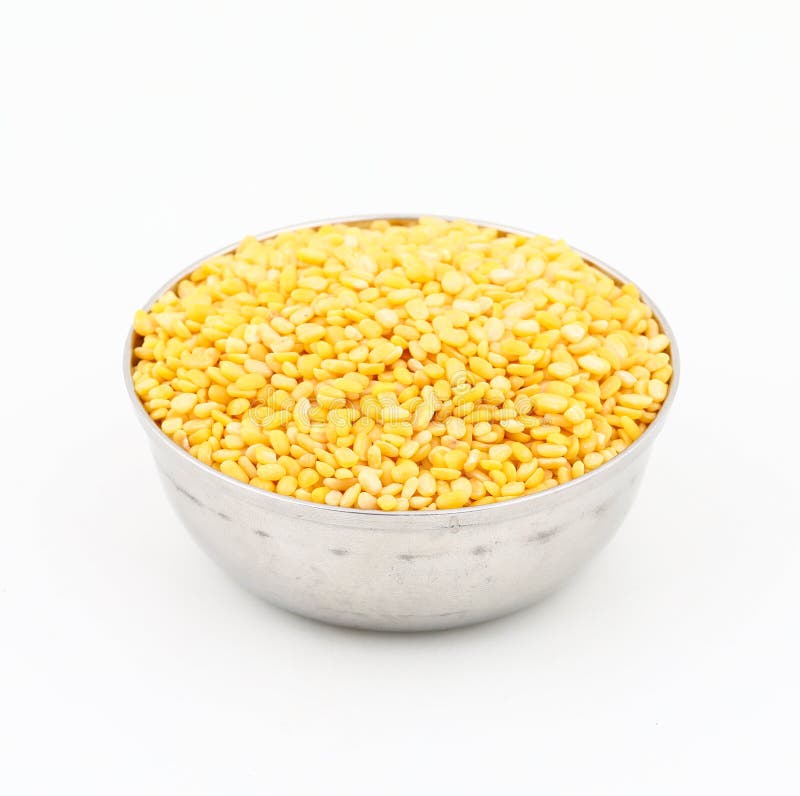 Yellow split mung dal stock image. Image of gram, radiata - 97592573
