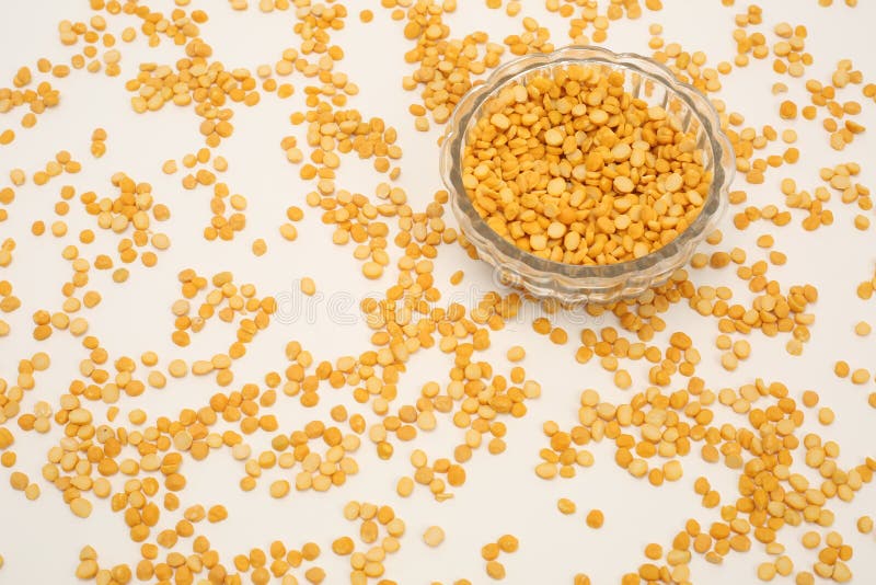 Yellow Split Pulses with Bowl Stock Image - Image of heap, organic ...