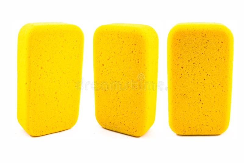 Yellow sponge isolated stock photo. Image of hygiene - 44870974