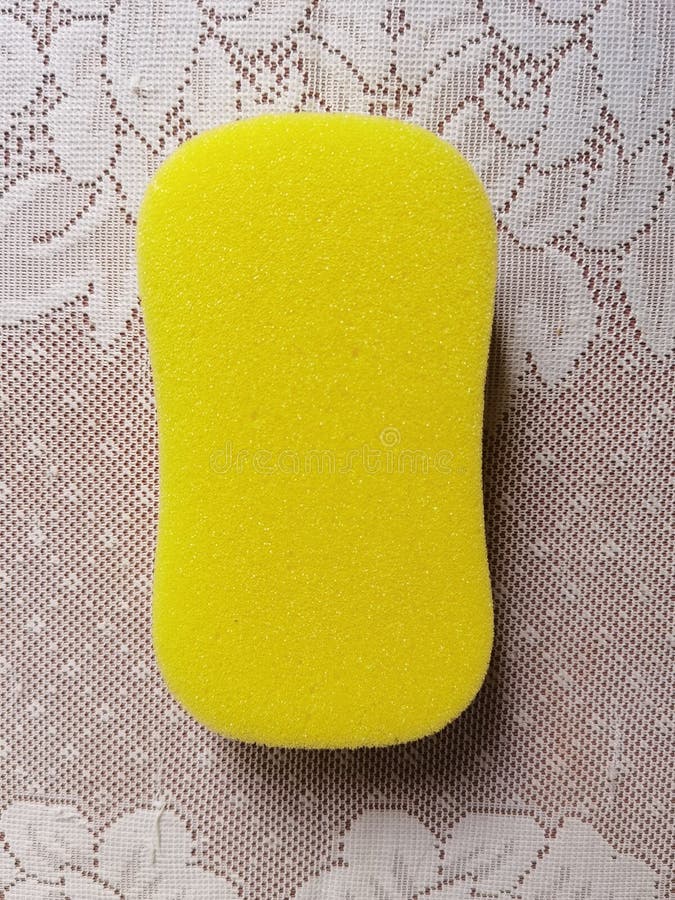 A Yellow Sponge, a Simple Cleaning Essential Stock Image - Image of ...