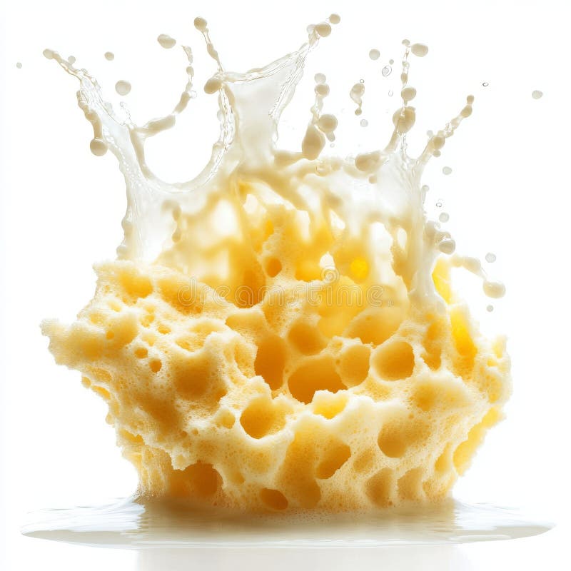 A Yellow Sponge Soaked in Sudsy Foam, Cut Out Stock Illustration ...