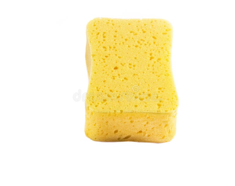Yellow Sponge on White stock image. Image of clipping - 31823951