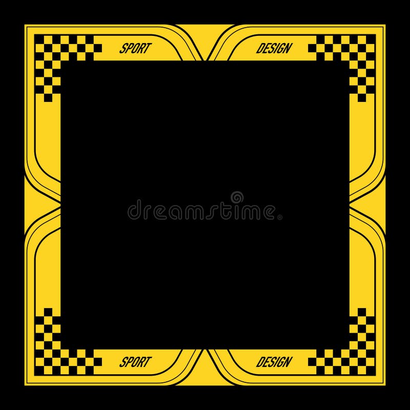 Yellow Sport Car Decals Frame 2 Stock Vector - Illustration of design ...