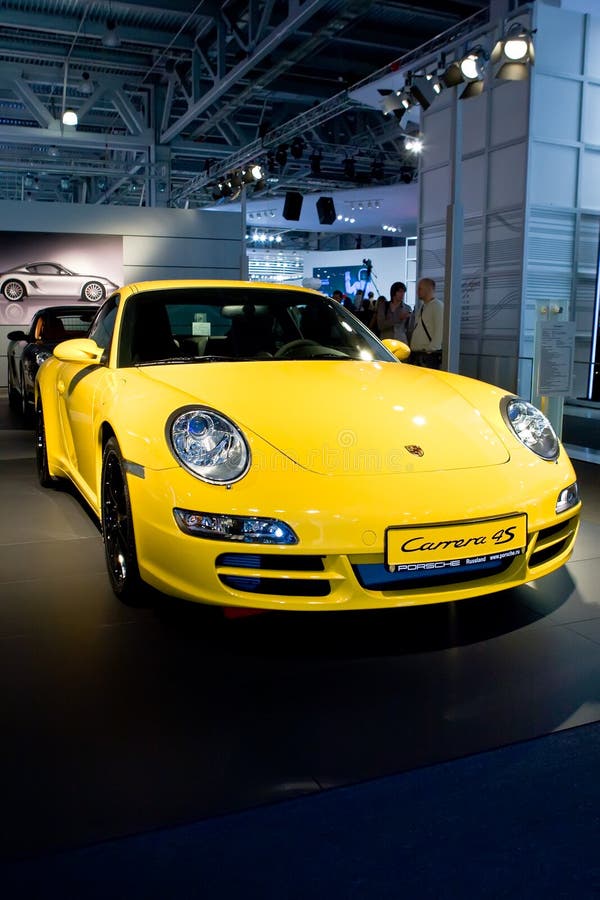 Yellow sport car stock image. Image of asphalt, metallic - 82201573