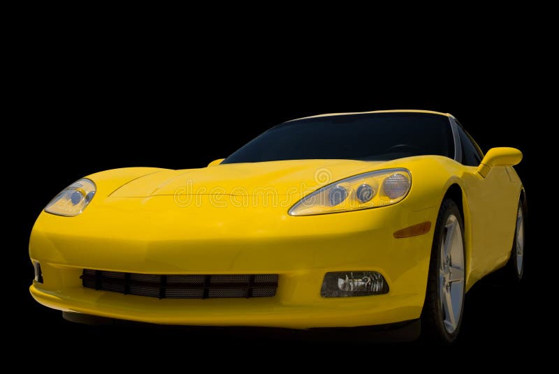 Yellow Sports Car stock image. Image of chevrolet, sportscar - 4469835