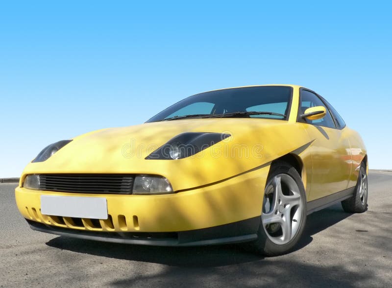 Yellow sports car stock photo. Image of bodywork, luxury - 138986