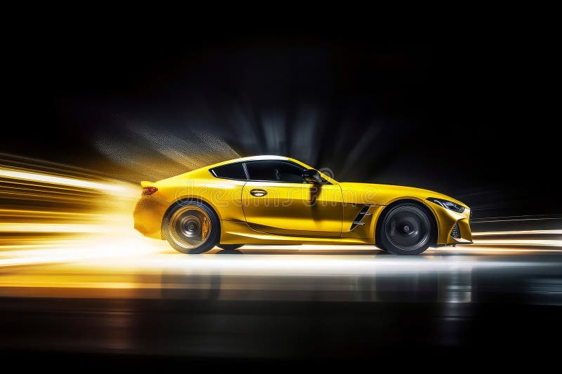 Yellow Sports Car on Black Yellow Sports Car on Black Yellow Sports Car ...