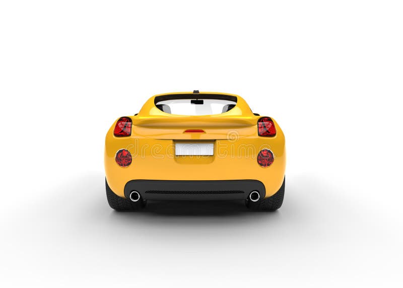 Yellow Sports Car Tail View Stock Illustration - Illustration of ...