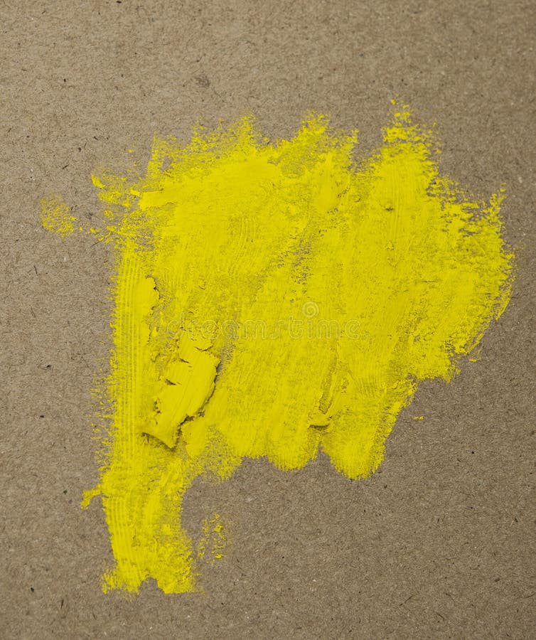 Yellow Spot from Decorative Paint. Yellow Brush Stroke. Abstract Hand ...