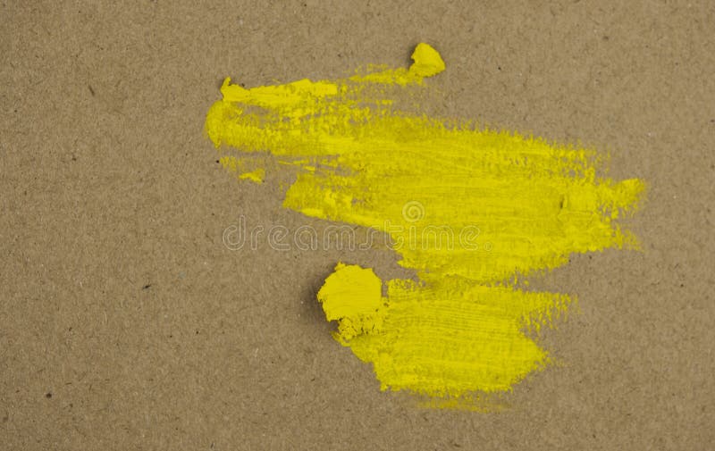 Yellow Spot from Decorative Paint. Yellow Brush Stroke. Abstract Hand ...