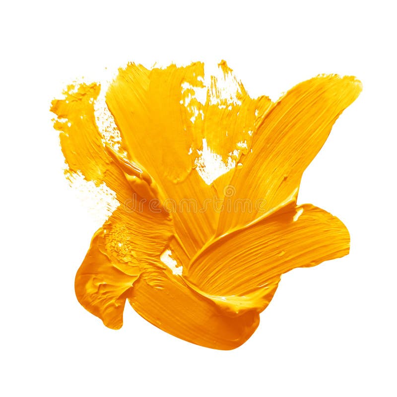 Yellow Spot Stroke Brush Gouache Abstract Texture Stock Image - Image ...