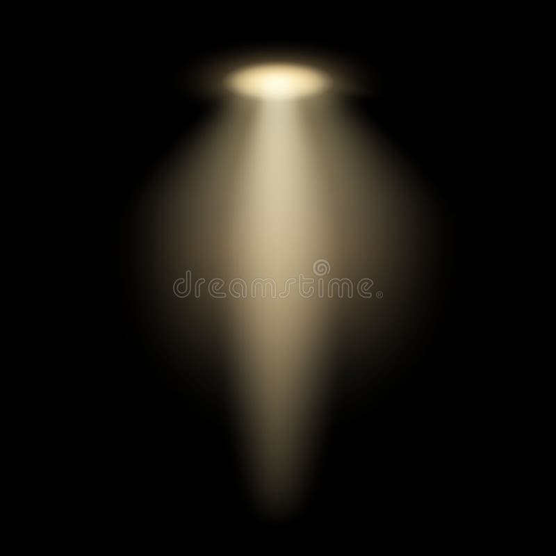 Yellow Spotlight Effect. Bright Beam of Light Illuminates the Darkness ...