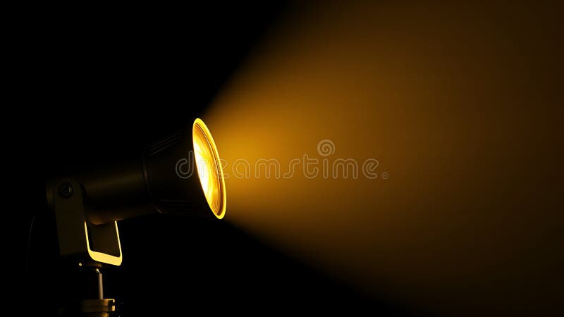 Yellow Spotlight Equipped with Handle with Light Beam To the Right ...