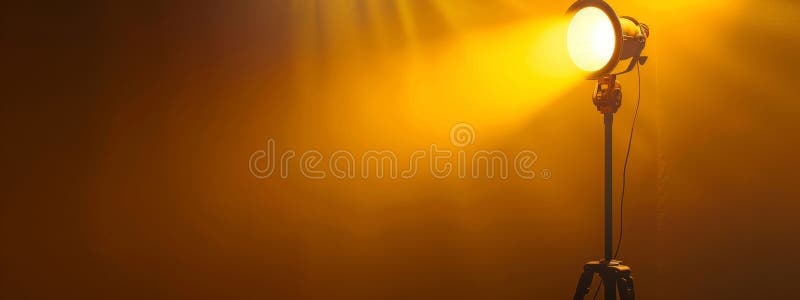 Yellow Spotlight Illuminating an Empty Space Stock Photo - Image of ...
