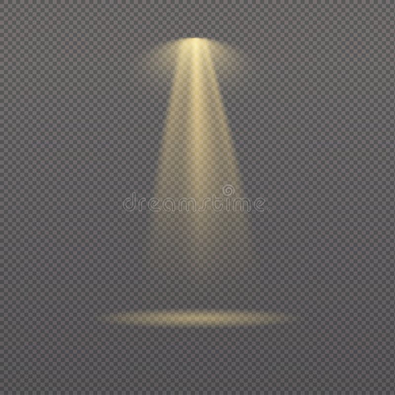 Yellow Spotlight. Light Effect Vector on Transparent Background Stock ...