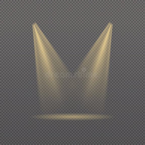 Yellow Spotlight. Light Effect Vector on Transparent Background Stock ...