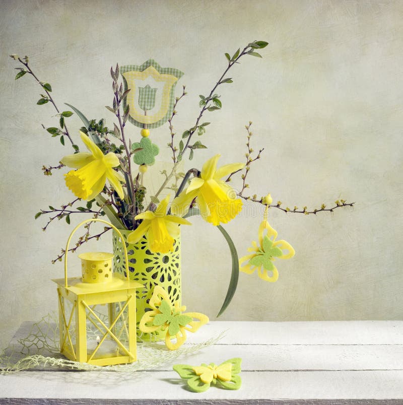 Spring Composition with Pink Roses on White Background. Top View. Flat ...