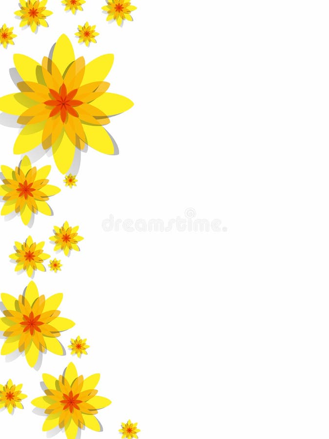 Yellow Spring Flowers Isolated on White Background. Branch of ...