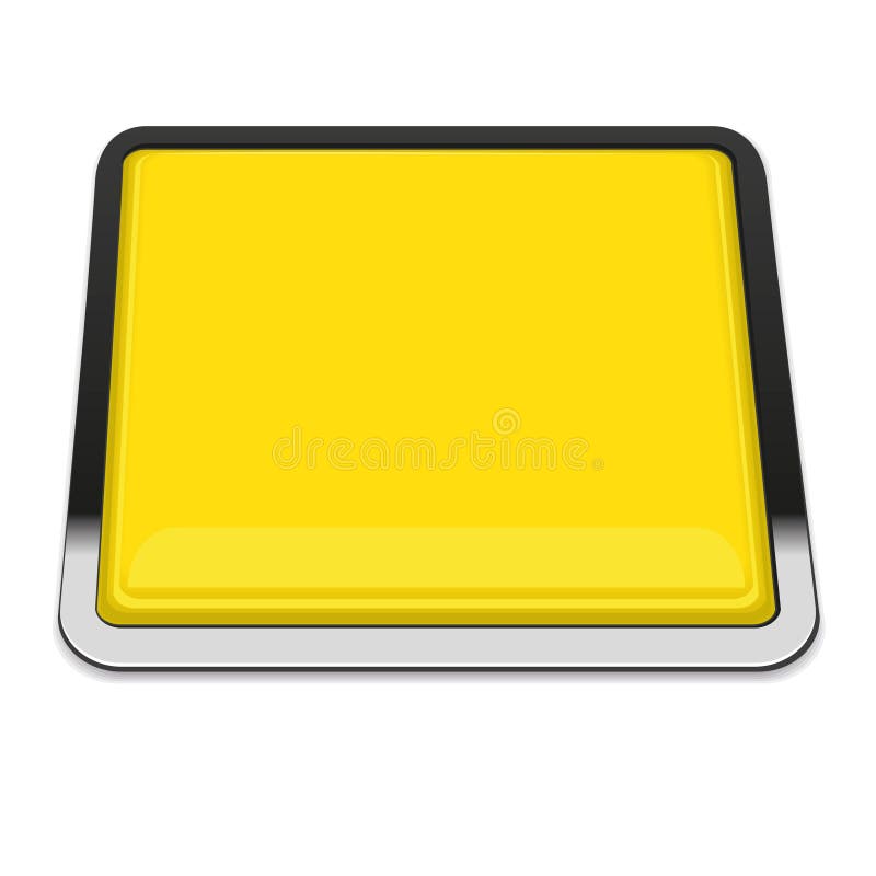 Yellow square button stock vector. Illustration of glass - 80086047
