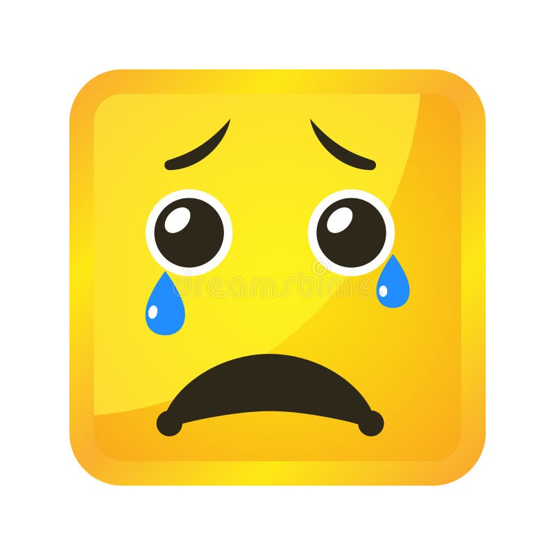 Yellow Square Emoticons and Emojis. Vector Illustration in Flat Style ...