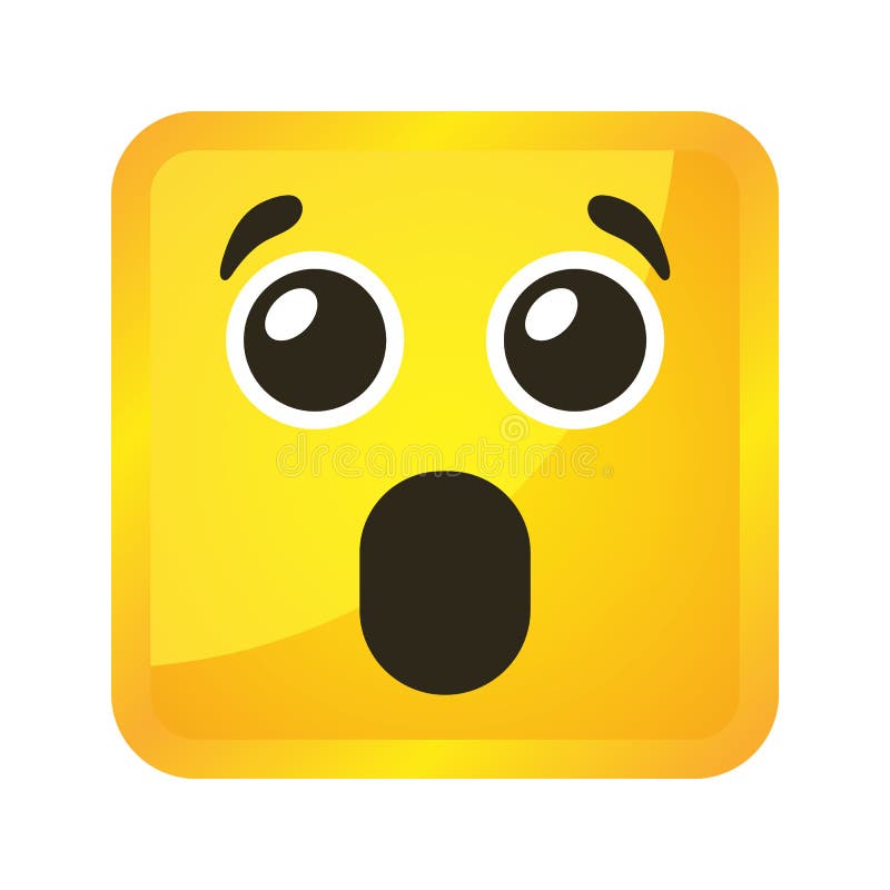 Yellow Square Emoticons and Emojis. Vector Illustration in Flat Style ...