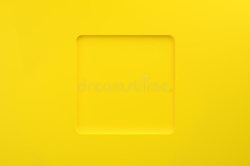Yellow Square Frame Hole Template on Blue Background with Borders Stock ...