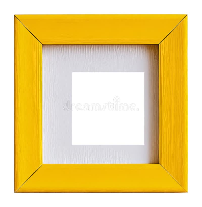 Yellow Square Frame on Transparent Background, Minimalist Design ...