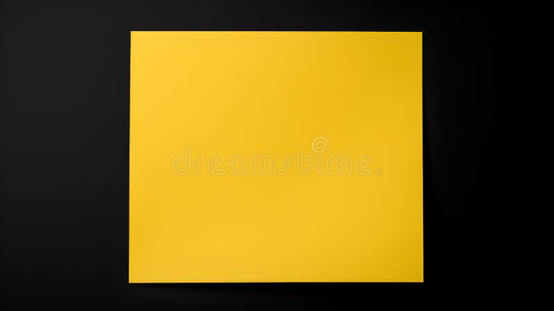 Yellow Square Paper Note on a Black Background. Brainstorming Template ...
