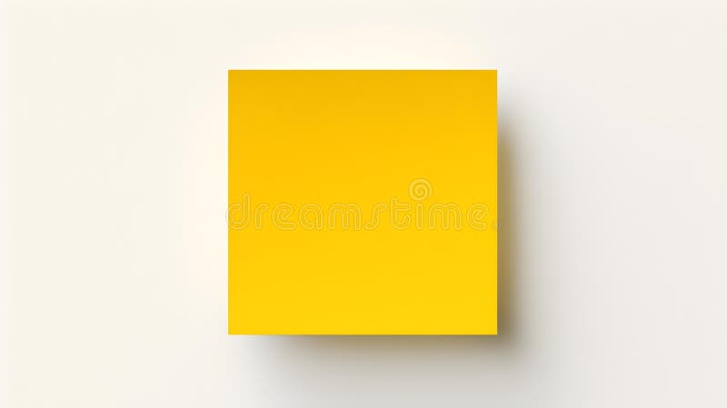 Yellow Square Paper Note on a White Background. Brainstorming Template ...