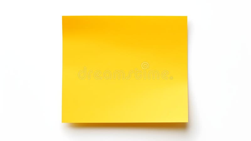 Yellow Square Paper Note on a White Background. Brainstorming Template ...