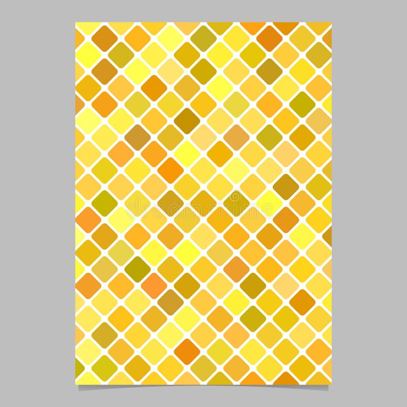 Yellow Square Pattern Brochure Design - Vector Document Background ...