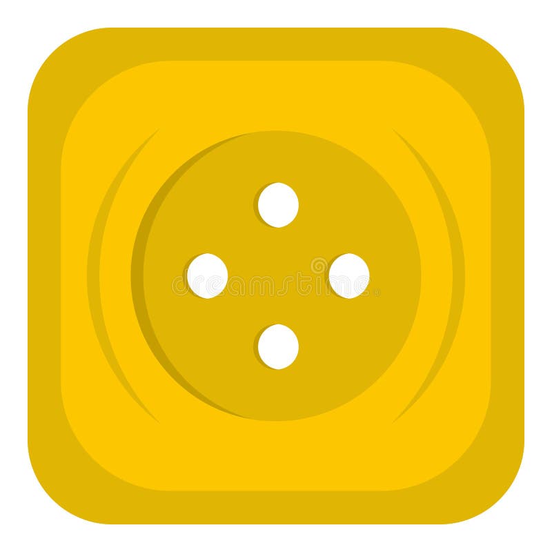 Yellow Square Sewing Button Icon Isolated Stock Vector - Illustration ...